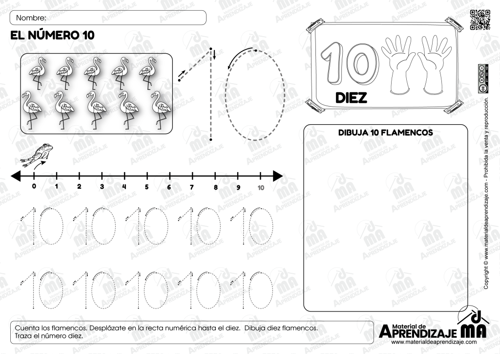 Fichas de aplicación “El número 10” | Material de Aprendizaje