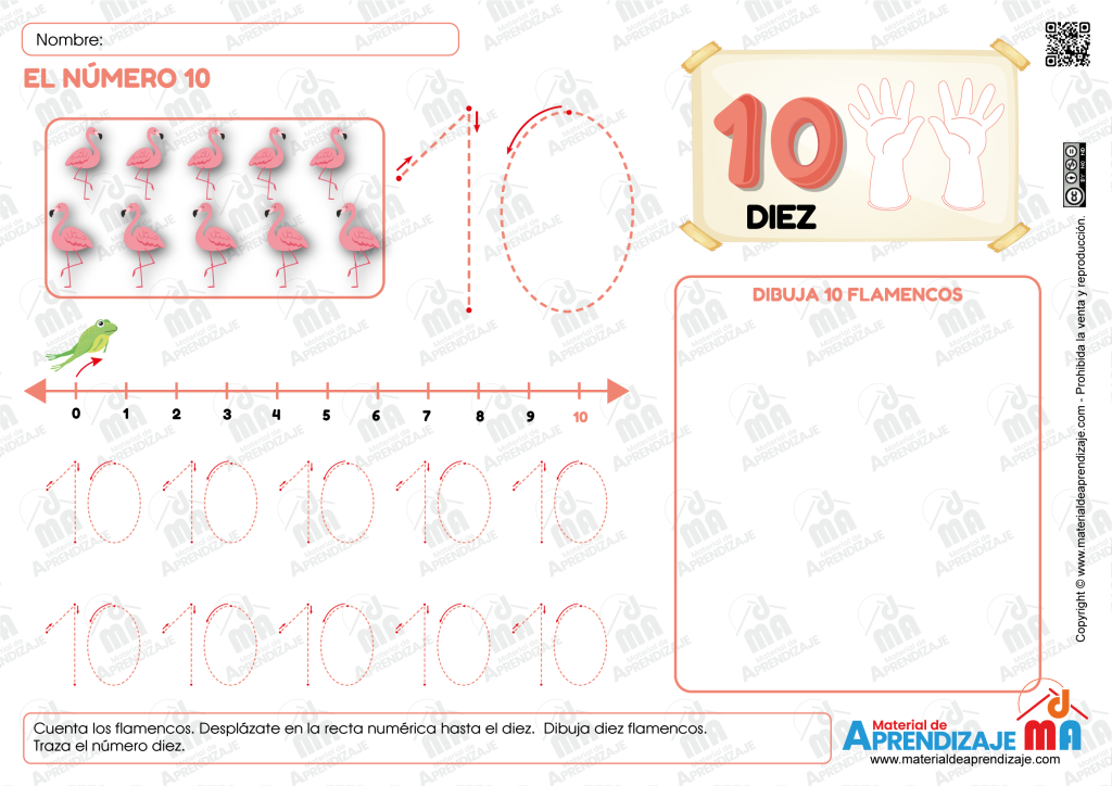 Fichas de aplicación “El número 10” | Material de Aprendizaje