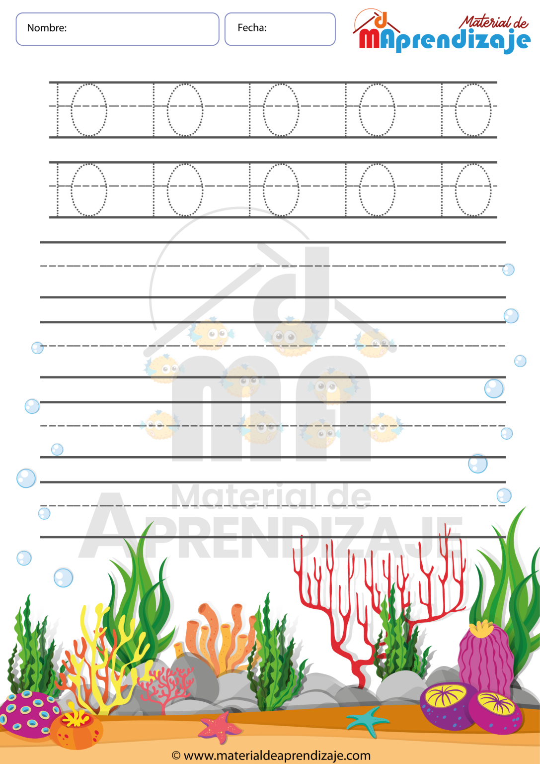 Fichas de aplicación “El número 10” | Material de Aprendizaje