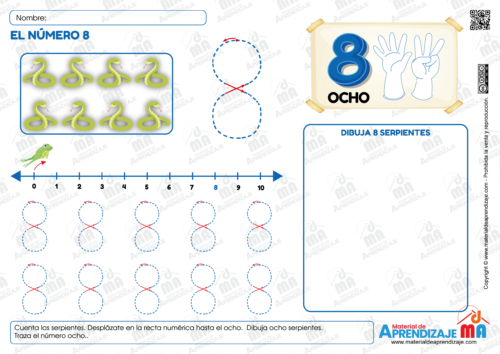 Fichas de aplicación “El número 8” | Material de Aprendizaje
