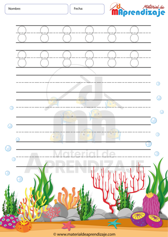 Fichas de aplicación “El número 8” | Material de Aprendizaje