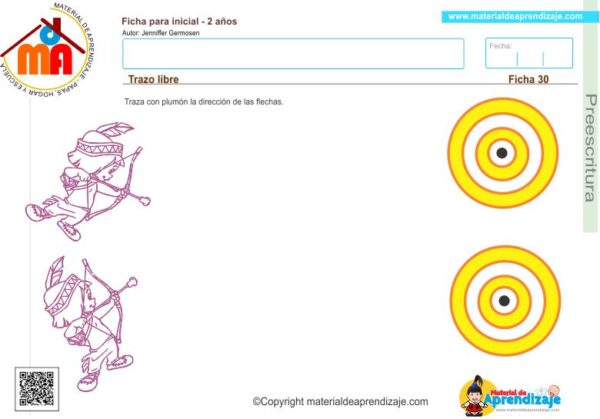 Preescritura 2 años 30: Trazo libre : Material de Aprendizaje