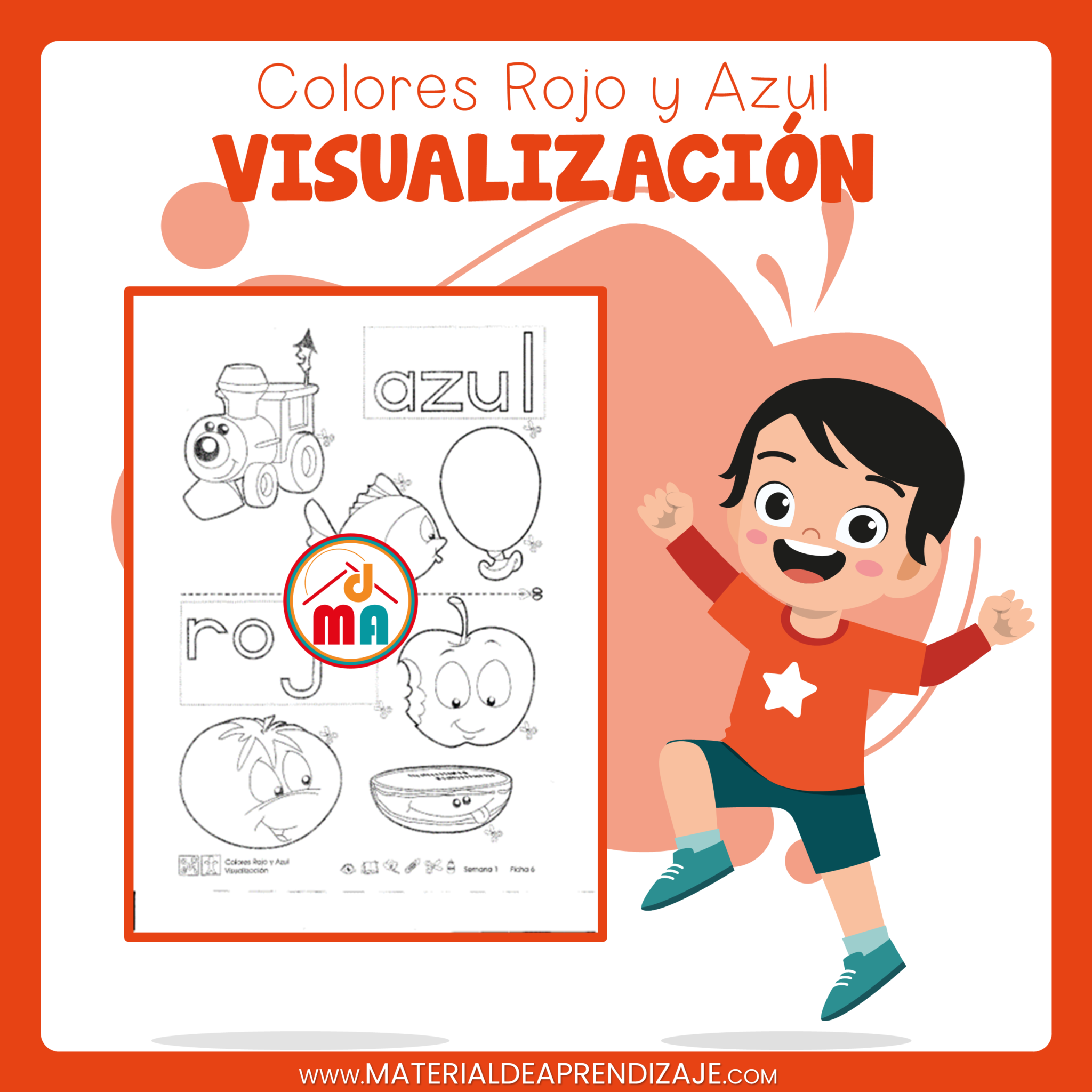 Colores Rojo y Azul para Primer Grado de Primaria | Material de Aprendizaje