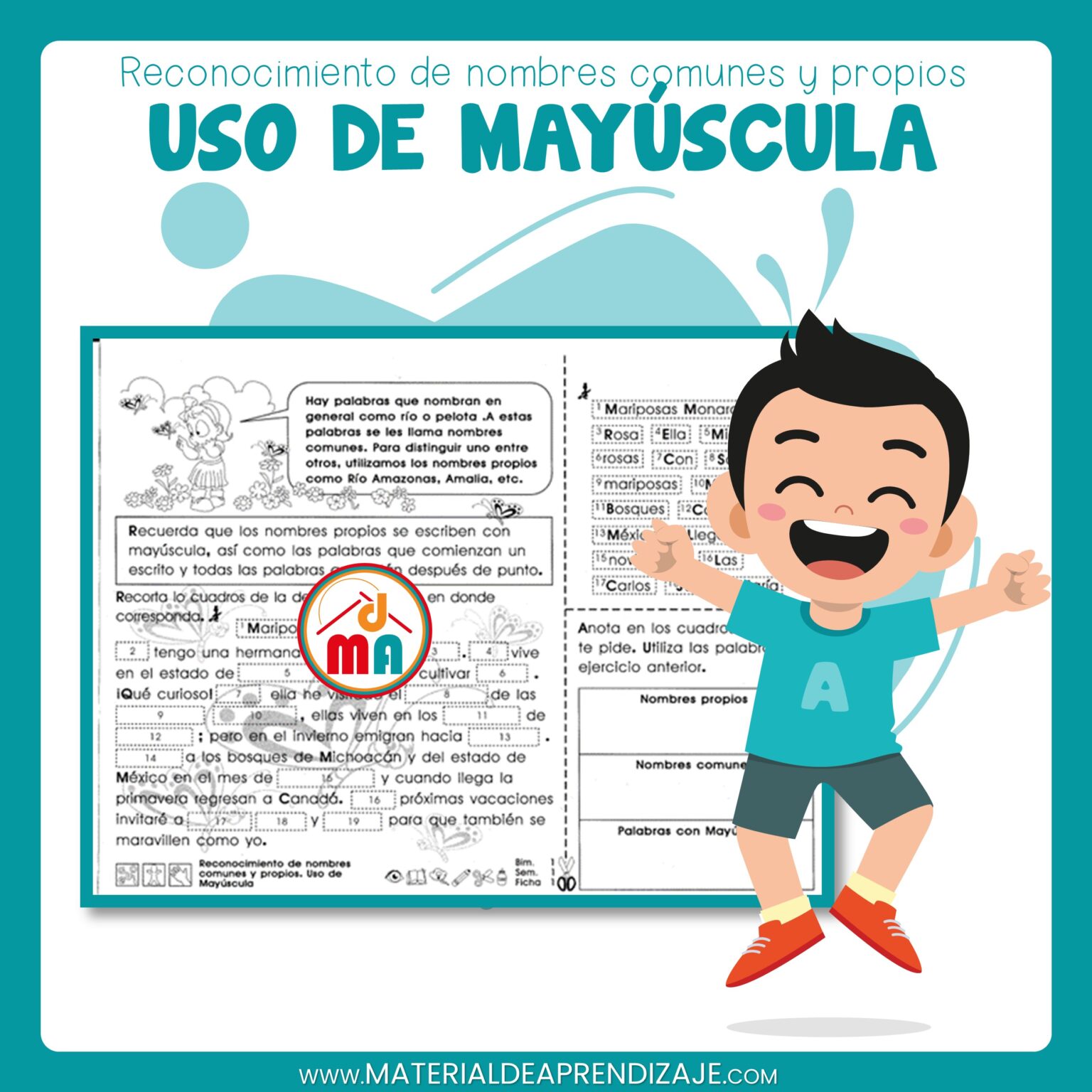 📘Reconocimiento de nombres comunes y propios. Uso de mayúscula - 4to de ...