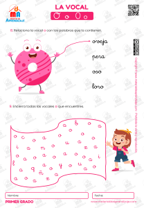 La vocal o: Lecto-escritura “Material de aprendizaje” : Material de ...