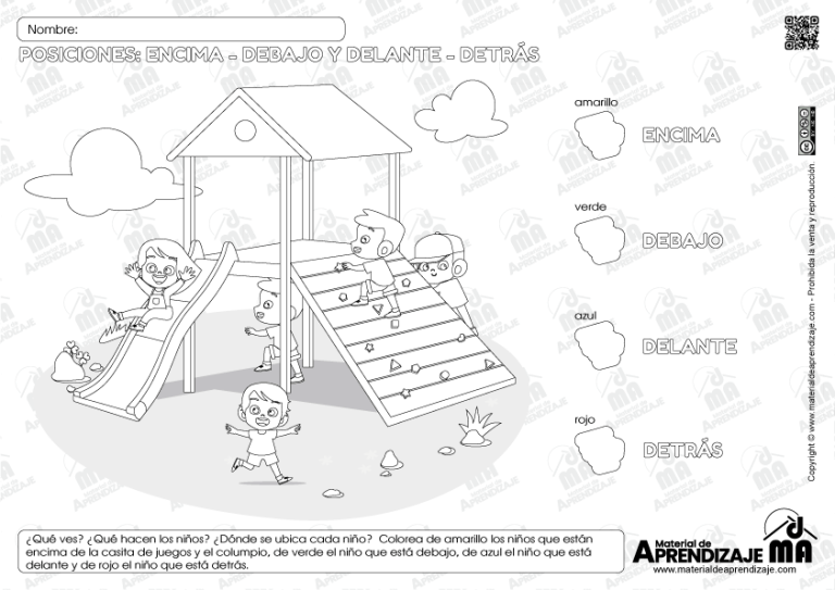 Encima - debajo y delante - detrás: Posiciones | Material de Aprendizaje