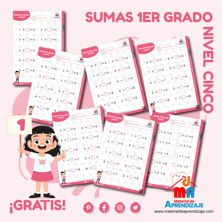 Cuaderno en pdf de sumas para primer grado - 66 fichas | Material de ...