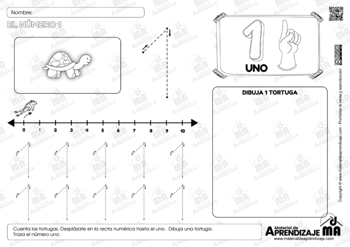 Trazos de números del 1 al 9