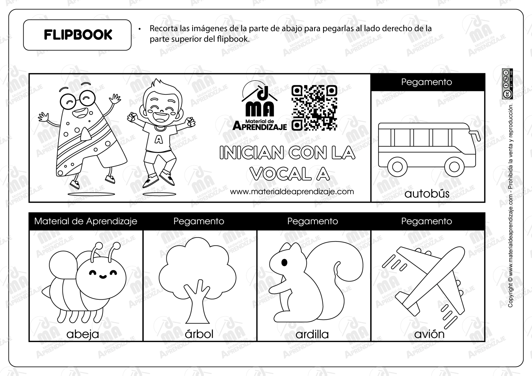 Lecto-escritura la vocal a - Material de Aprendizaje