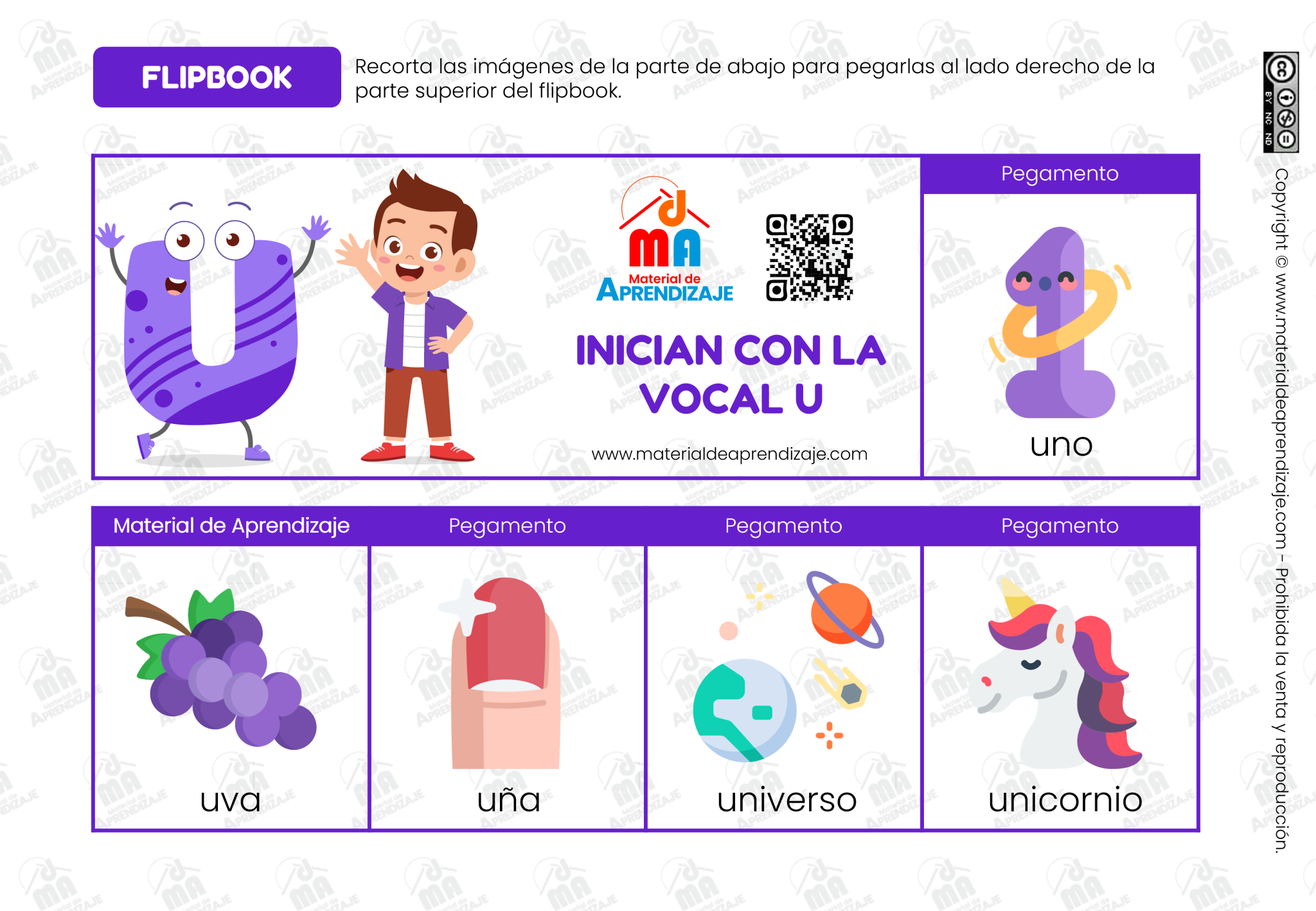 La vocal u: Lecto-escritura “Material de aprendizaje” : Material de ...