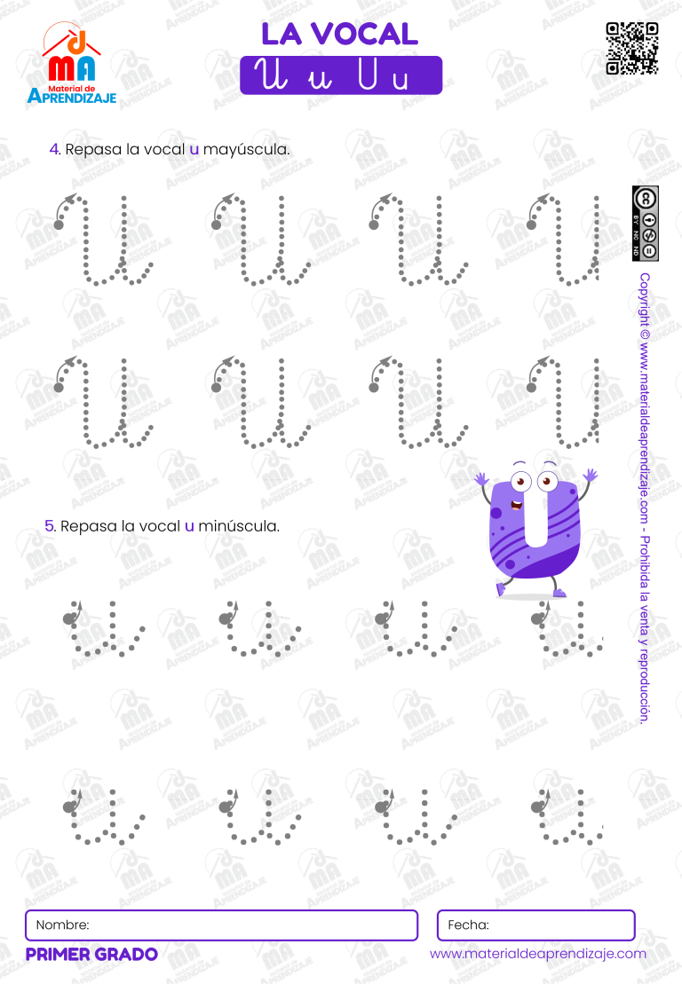 La vocal u: Lecto-escritura “Material de aprendizaje” : Material de ...
