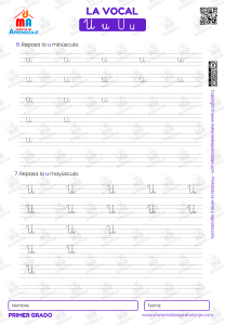 La vocal u: Lecto-escritura “Material de aprendizaje” : Material de ...