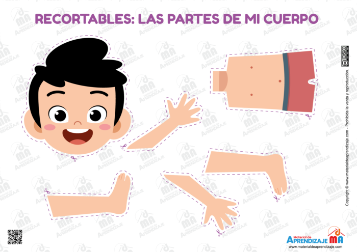Las Partes del Cuerpo: Ficha Imprimible para Niños de 4 Años | Material ...