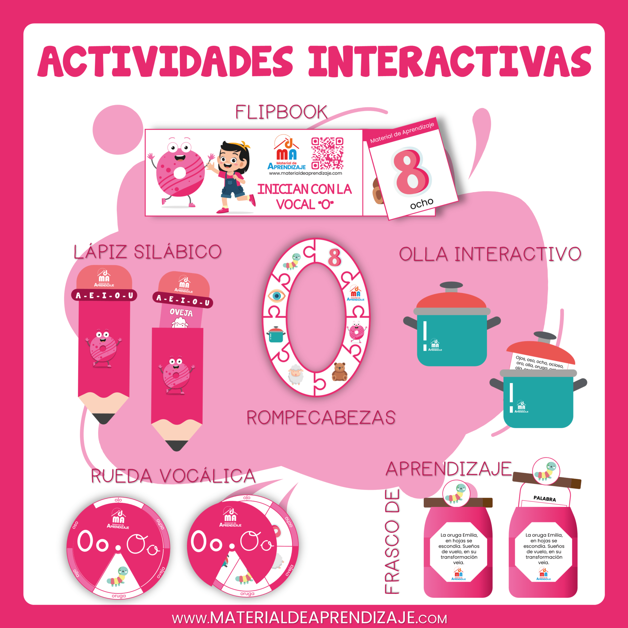 La vocal o: Lecto-escritura “Material de aprendizaje” | Material de ...
