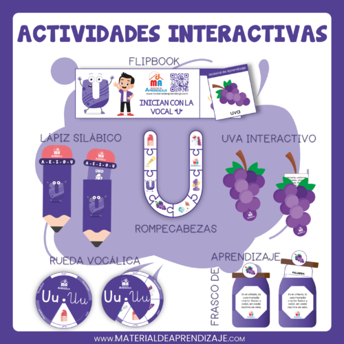 La vocal u: Lecto-escritura “Material de aprendizaje” | Material de ...