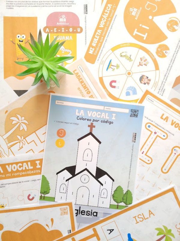 La vocal i: Lecto-escritura - Material de Aprendizaje