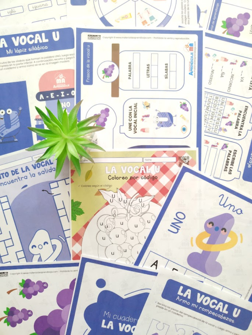 La vocal u: Lecto-escritura “Material de aprendizaje” | Material de ...