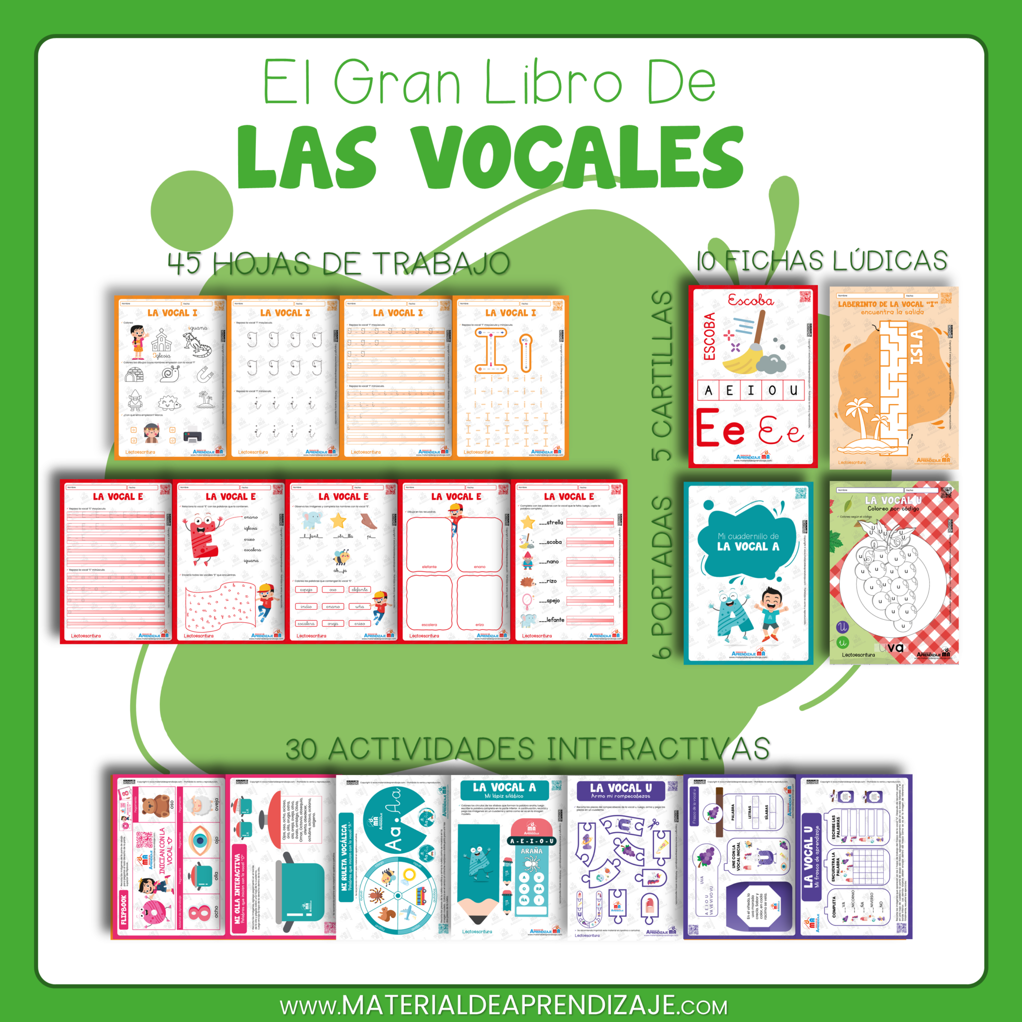 La vocal u: Lecto-escritura “Material de aprendizaje” | Material de ...