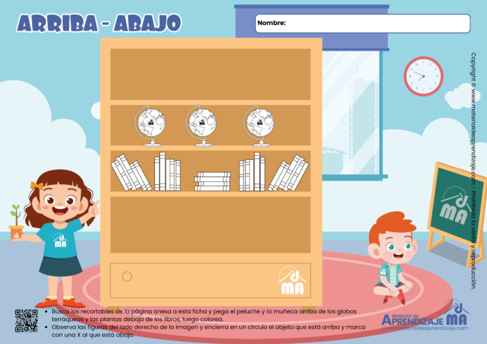 📚 Fichas de Nociones Espaciales "Arriba - Abajo" para Niños de 5 Años 🎈 ...