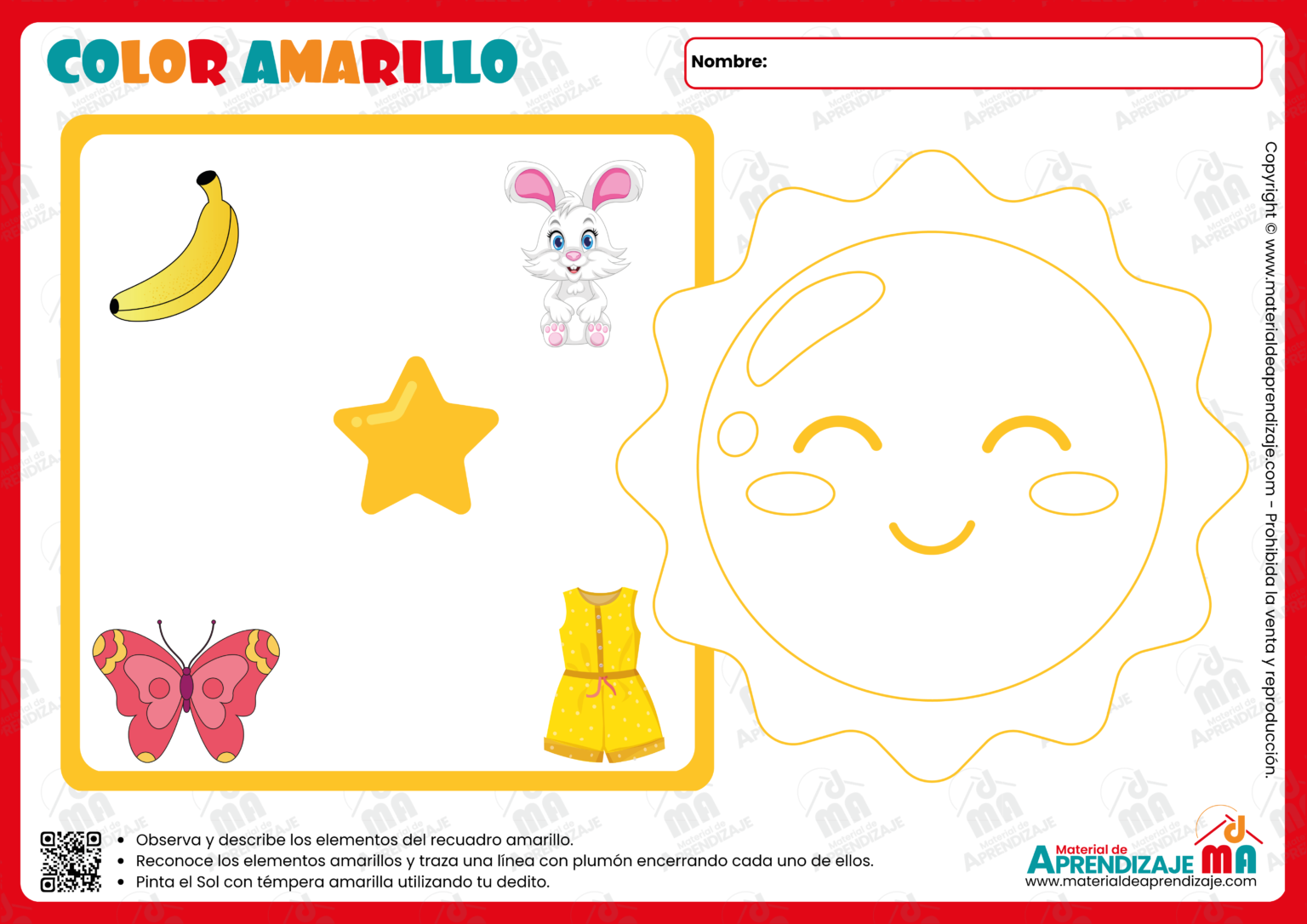 🎨 Explorando el Color Amarillo 🐥 - Preescolar 3 años | Material de ...