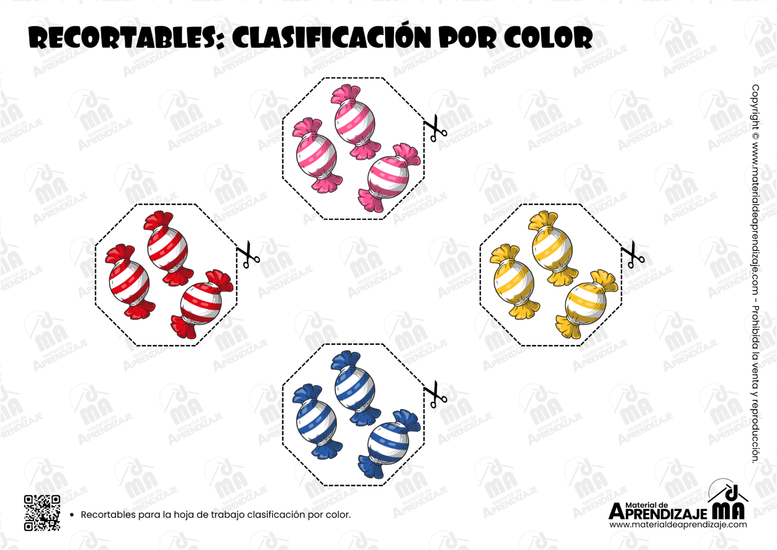 Clasificación por color 🎨🍬- Preescolar 3 años | Material de Aprendizaje