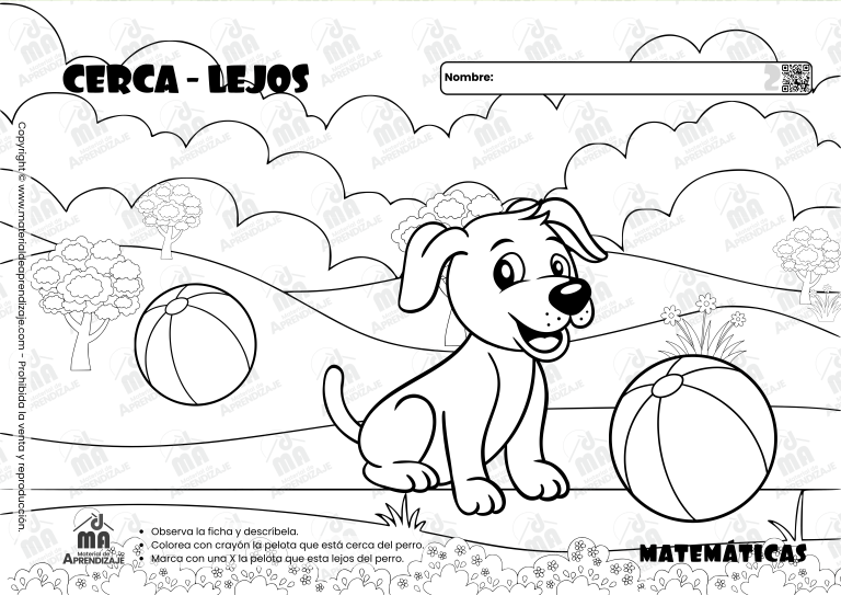 Fichas de Cerca y Lejos | Nociones de Orientación Espacial para Niños ...