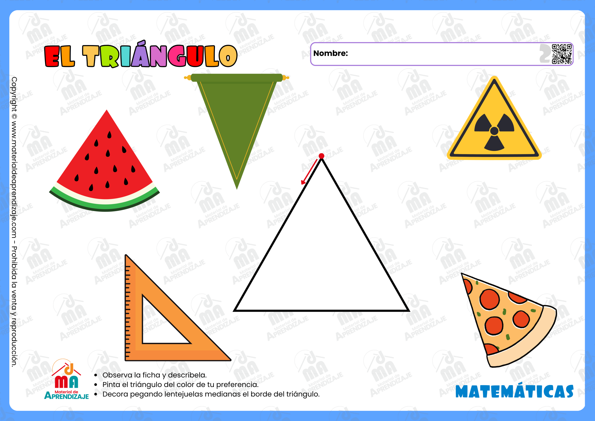 Fichas para Aprender el Triángulo | Figuras Geométricas para Niños de 2 ...